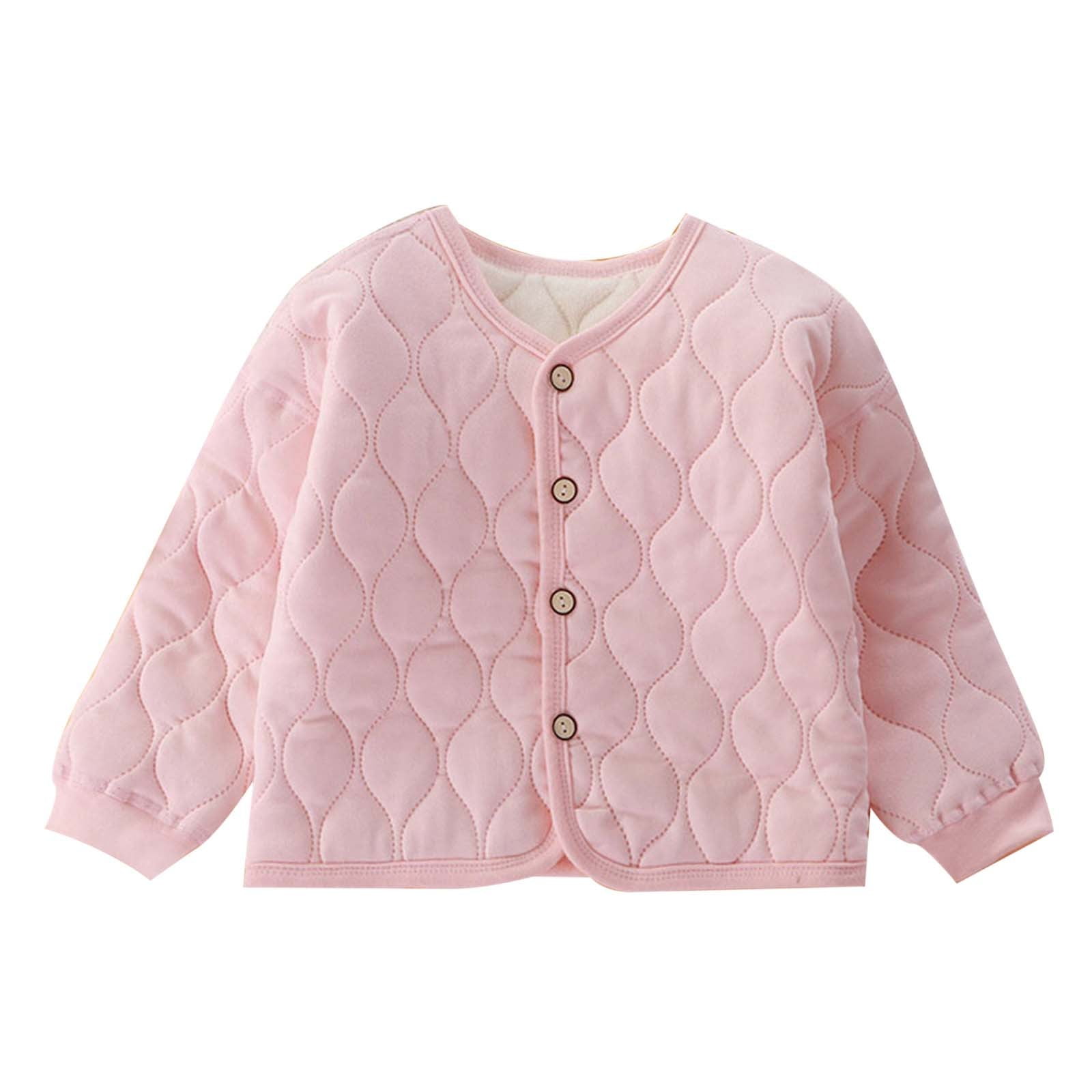 Curuila Kids Girls Jacket Long Sleeve Solid Button Coat Mid-Length ...