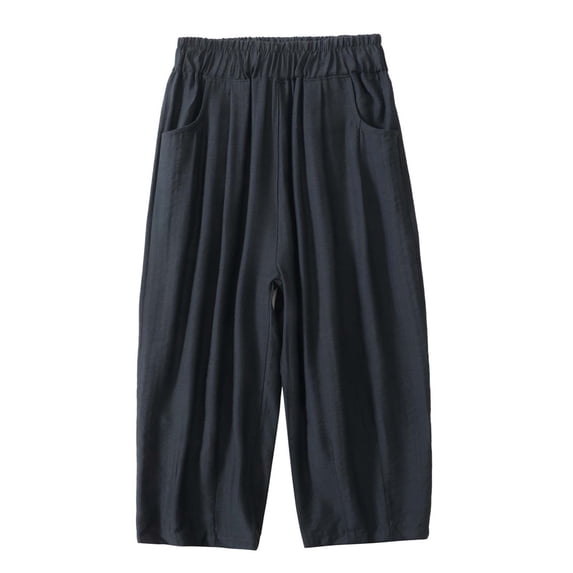 Curuila Kids Toddler Boys Summer Pants Elastic Waistband Solid Color ...