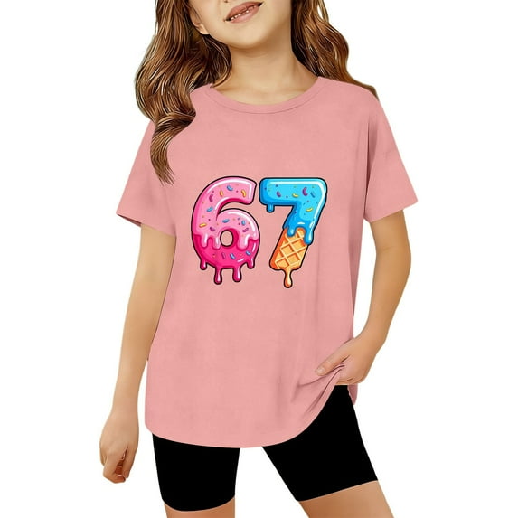 Curuila Kids Toddler Girls Boys T Shirts Loose Fit Cartoon Prints Crew ...