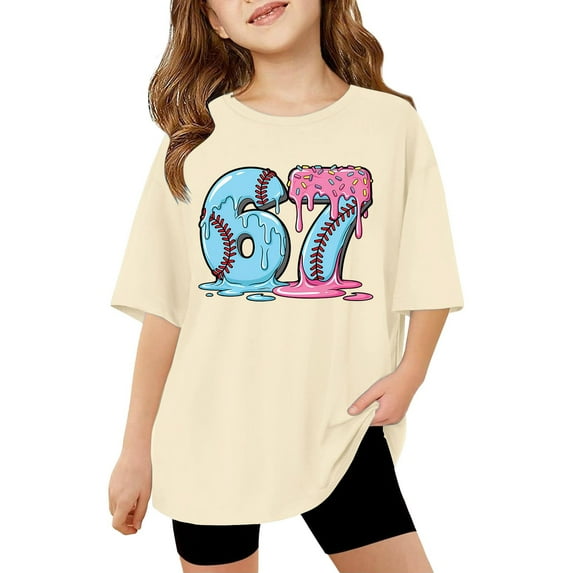 Curuila Kids Toddler Girls Boys Tops Cute Cartoon Number Print Short ...