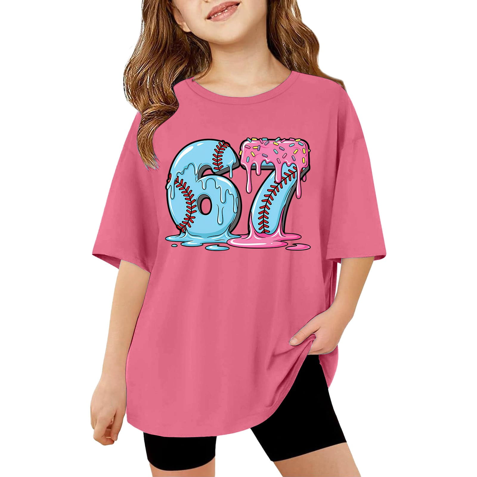 Curuila Kids Toddler Girls Boys Tops Cute Cartoon Number Print Short ...