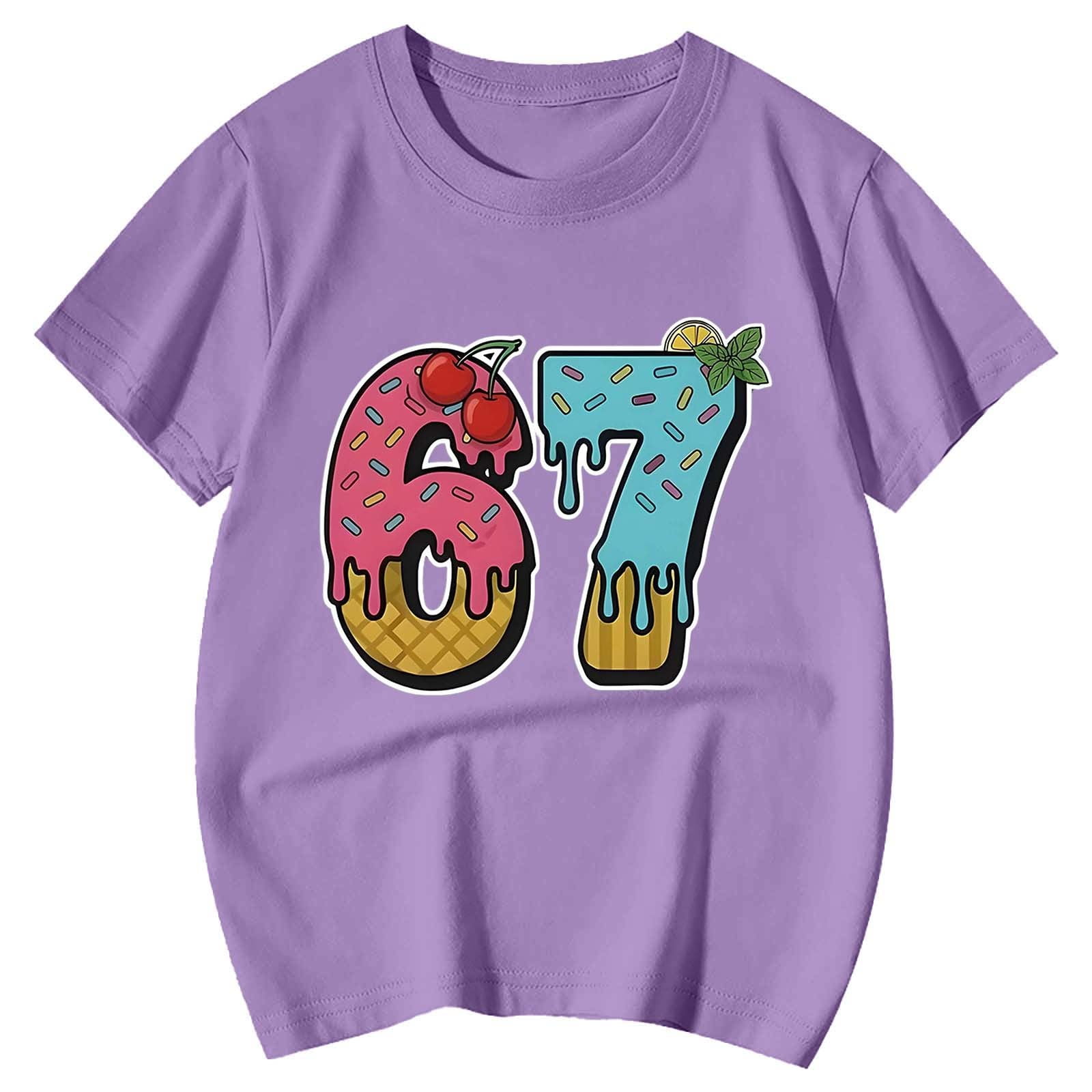 Curuila Kids Toddler Girls Boys Tops Number Print Crew Neck Short ...