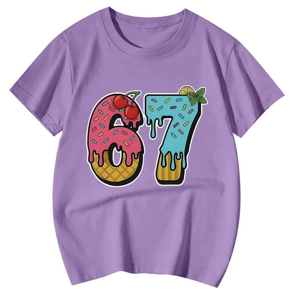 Curuila Kids Toddler Girls Boys Tops Number Print Crew Neck Short ...