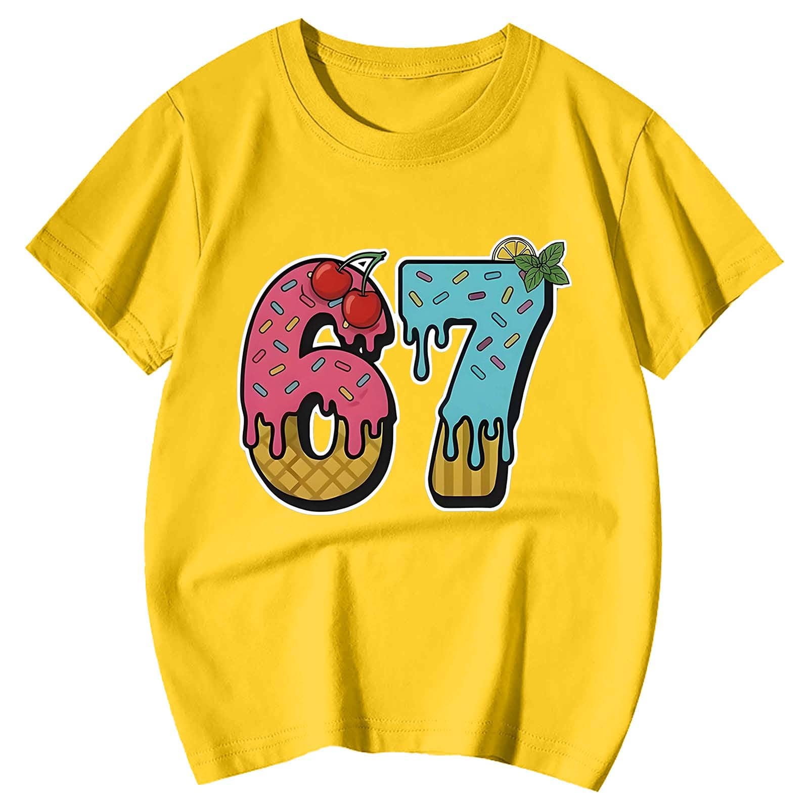 Curuila Kids Toddler Girls Boys Tops Number Print Crew Neck Short ...