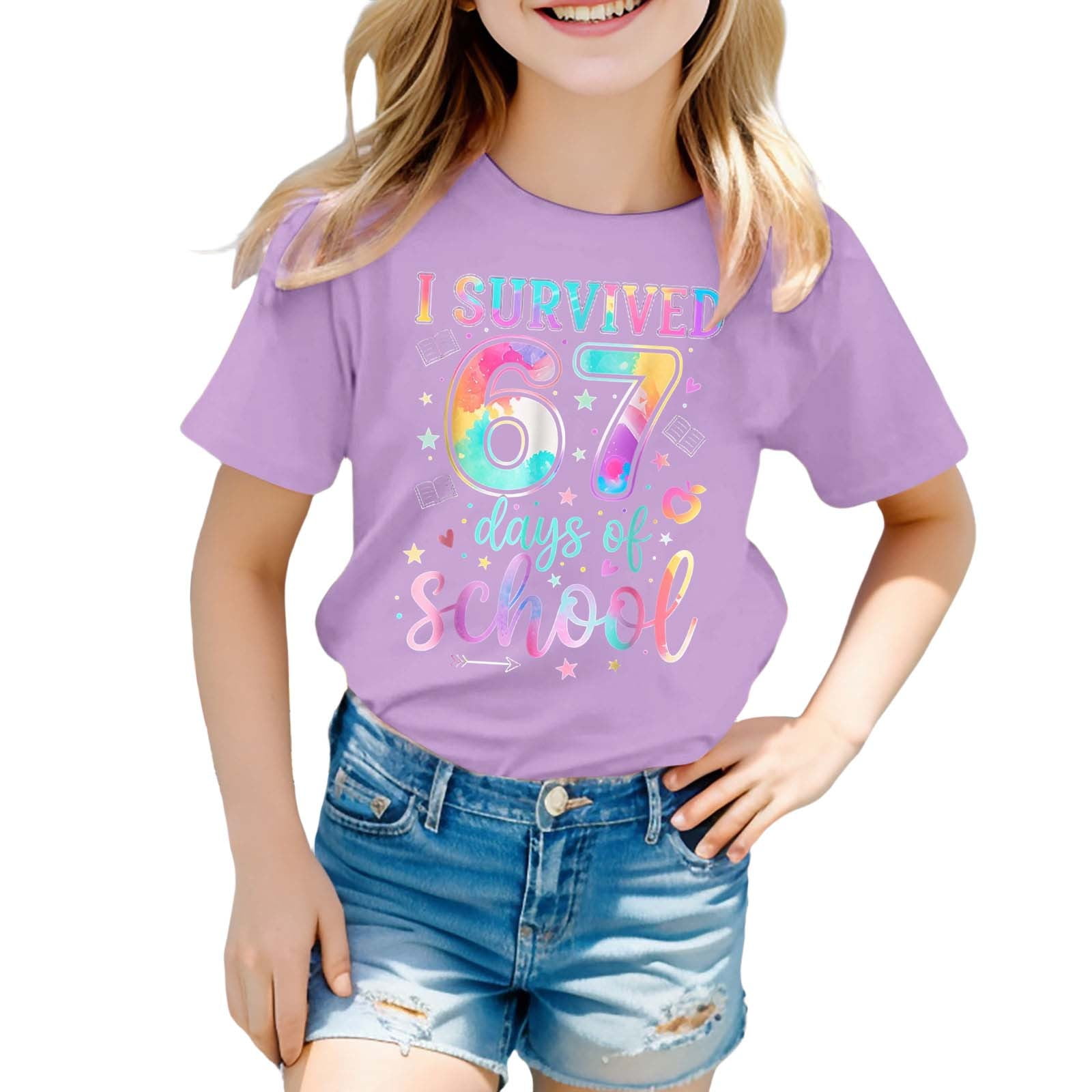 Curuila Kids Toddler Girls Boys Tops Short Sleeve Cute Cartoon Print ...