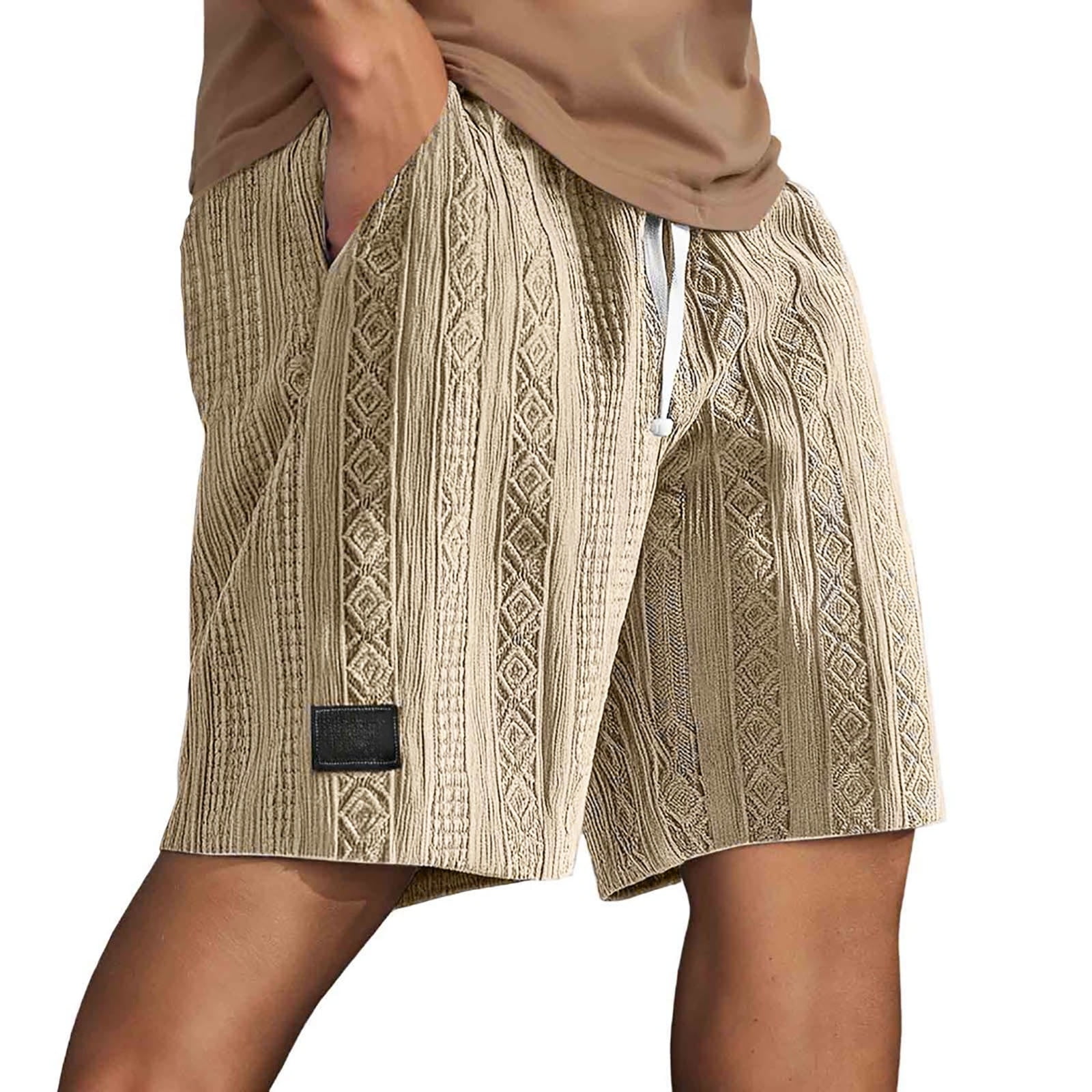 Curuila Mens Shorts Casual Summer Solid Color Drawstring Loose Fit ...