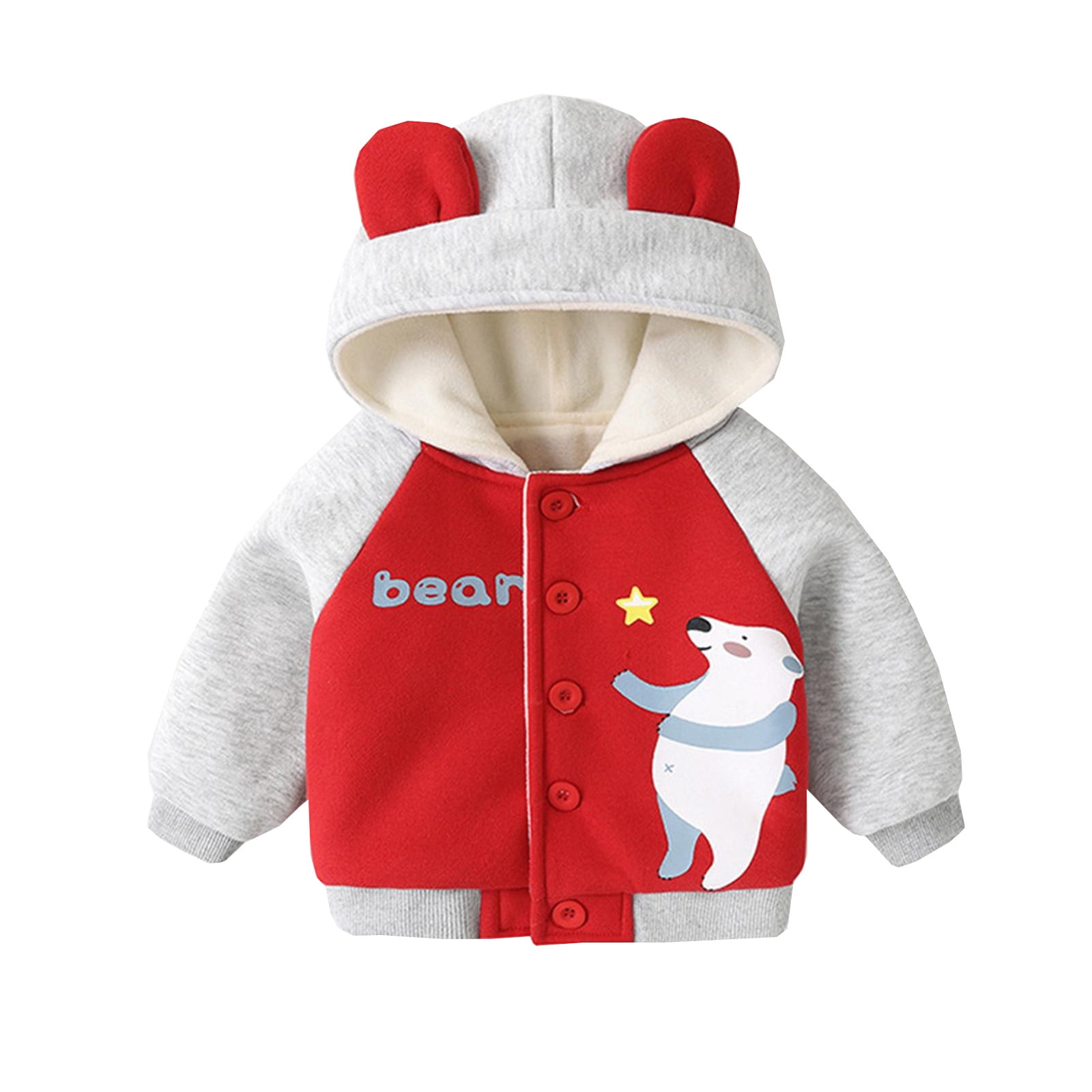 Curuila Toddler Boys Girls Coats Long Sleeve Autumn Winter Cartoon Print Jacket With Button ...