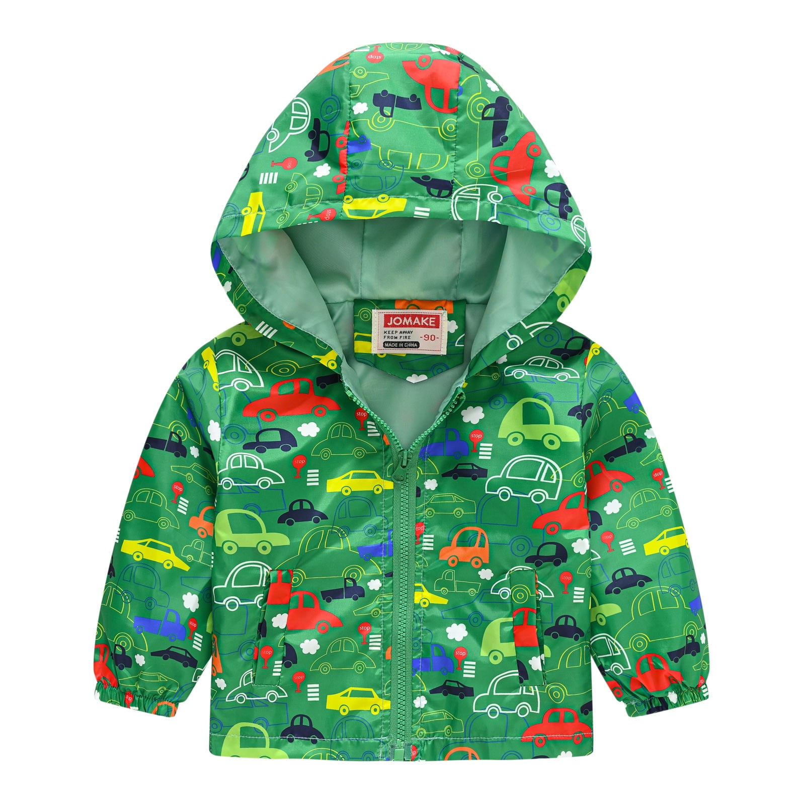 Curuila Toddler Boys Girls Coats Long Sleeve Cartoon Print Zipper Hooded Jacket Lightweight Mid ...