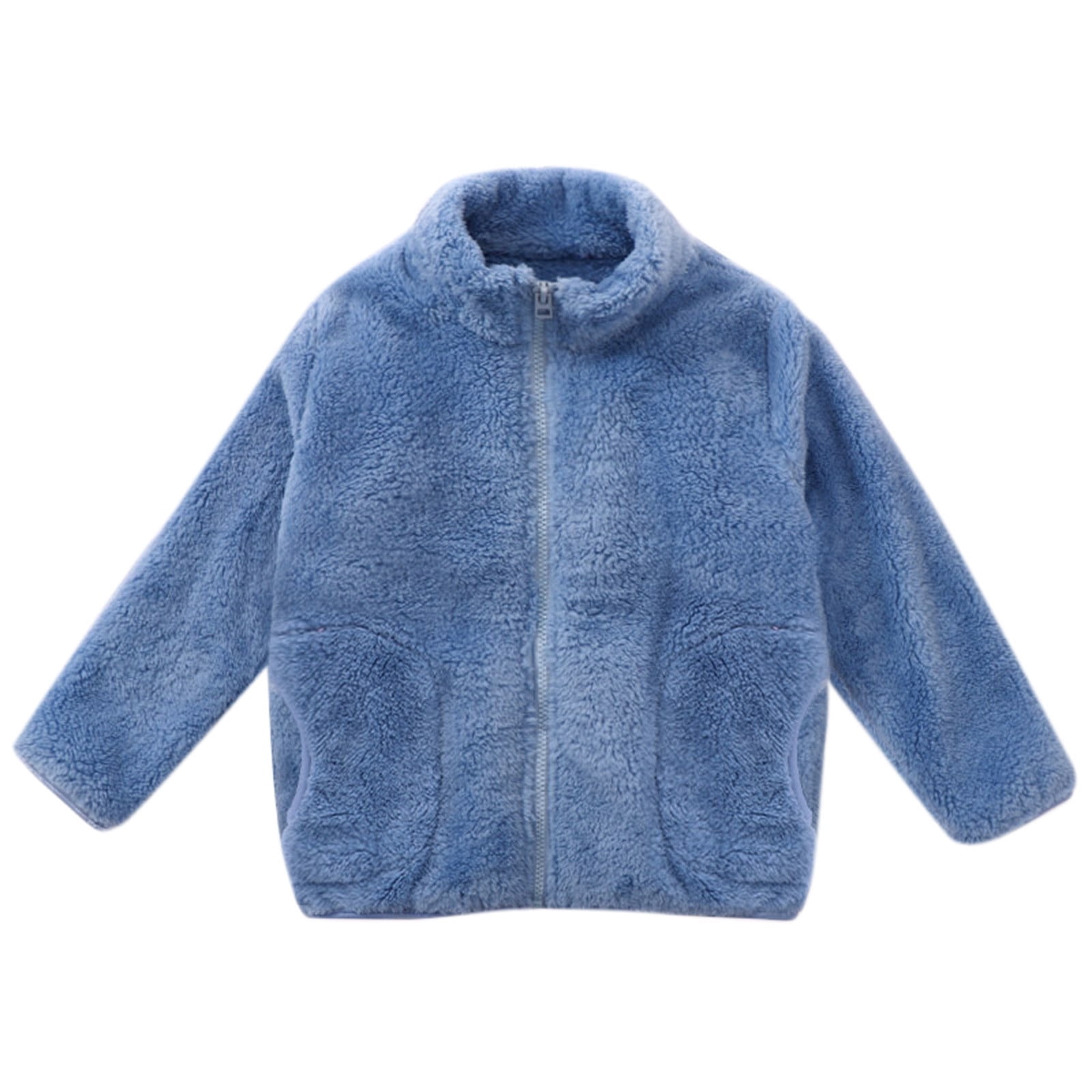 Curuila Toddler Boys Girls Coats Long Sleeve Solid Zipper Jacket Mid-Length Outwear Blue Size 5 ...