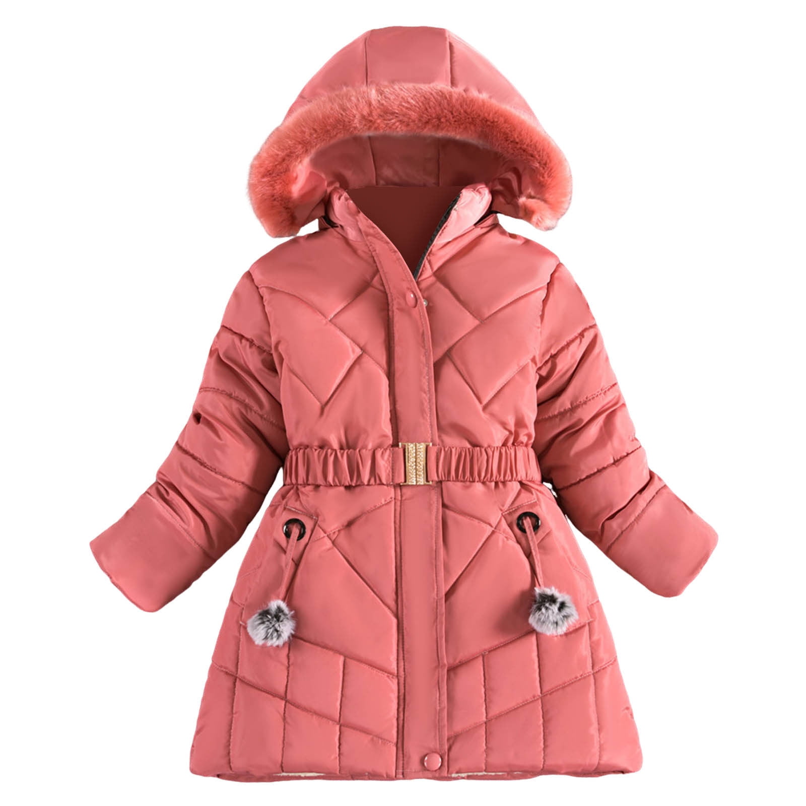Curuila Toddler Boys Girls Coats Long Sleeve Winter Solid Color Jacket With Zipper Hooded ...