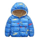 Curuila Toddler Boys Girls Outwear Long Sleeve Cartoon Print Coats With Hoods Zipper Mid-Length ...