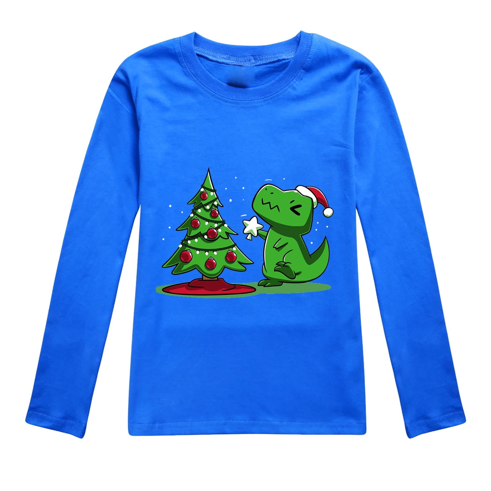 Curuila Toddler Boys Girls Tops Long Sleeve Christmas Cartoon Dinosaur Prints Crew Neck Autumn T ...