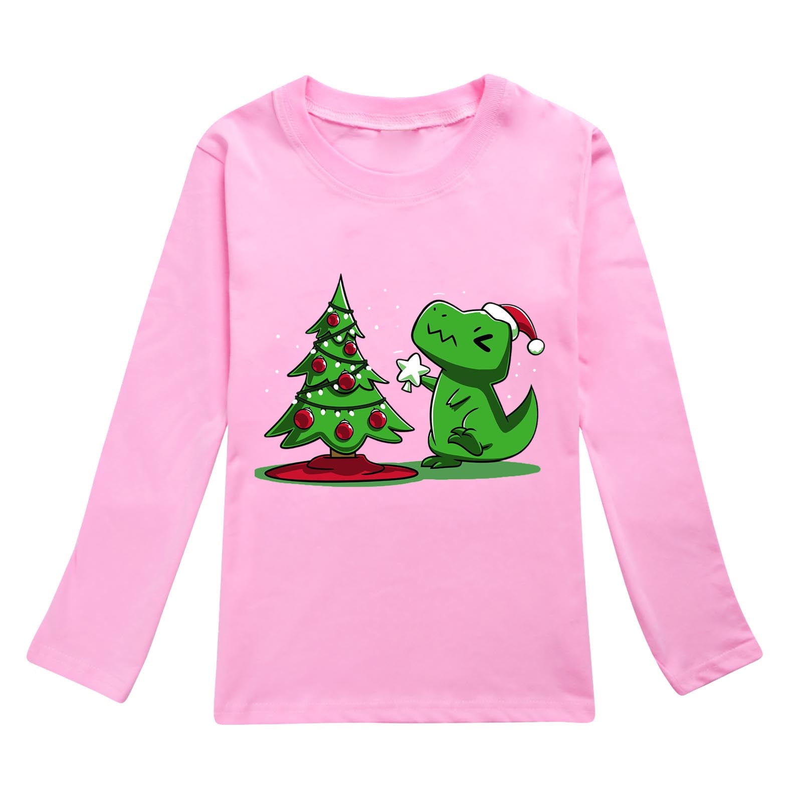 Curuila Toddler Boys Girls Tops Long Sleeve Christmas Cartoon Dinosaur Prints Crew Neck Autumn T ...