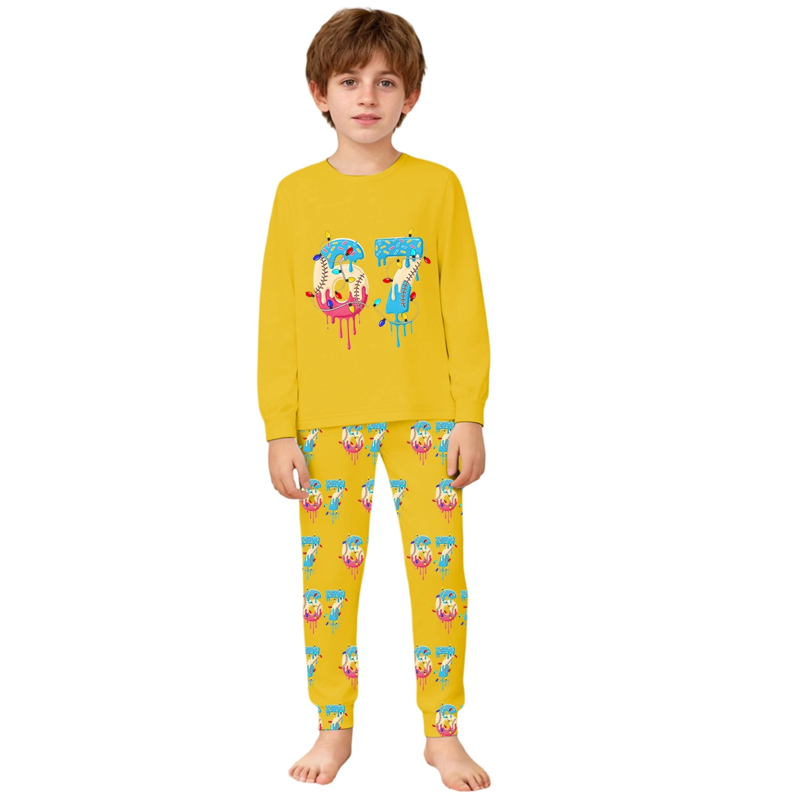 Curuila Toddler Boys Girls Two Piece Set Long Sleeve Letter Print Crew ...