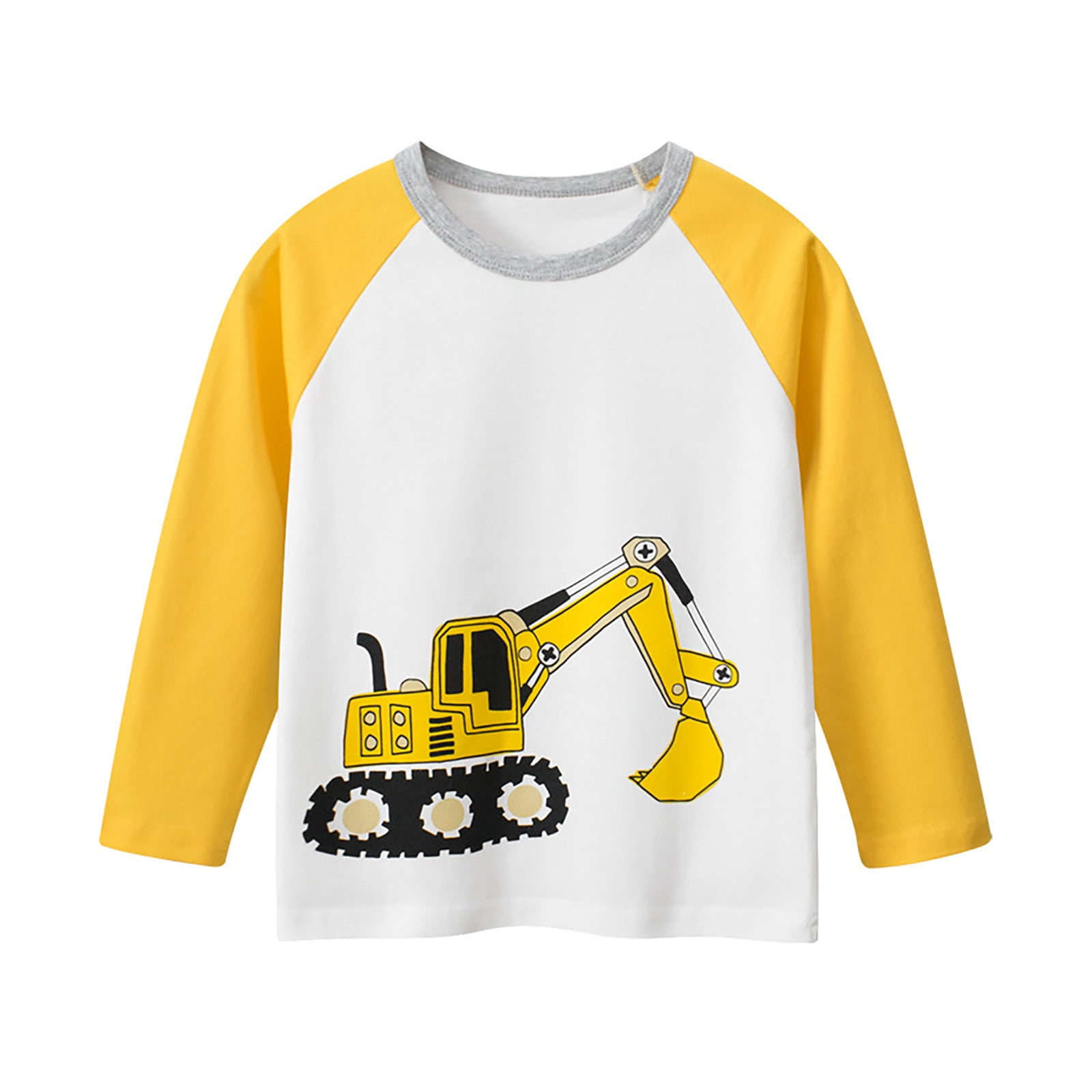 Curuila Toddler Boys Tops Long Sleeve Cartoon Truck Prints Crew Neck Shirt Fall Winter Clothes ...