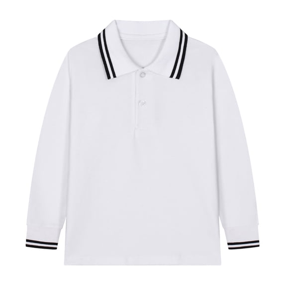 Curuila Toddler Child Boys T-Shirts Long Sleeve Solid Color Lapel ...