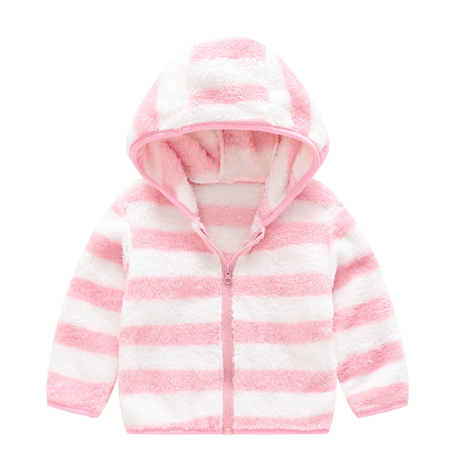 Curuila Toddler Girls Boys Coat Long Sleeve Stripe Print Hooded Jacket Zip Up Fall Winter Mid ...
