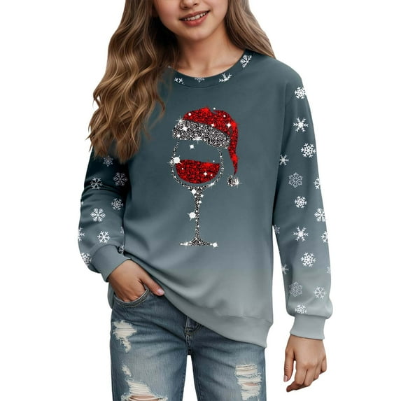 Curuila Toddler Girls Boys Pullover Long Sleeve Christmas Cartoon Print ...