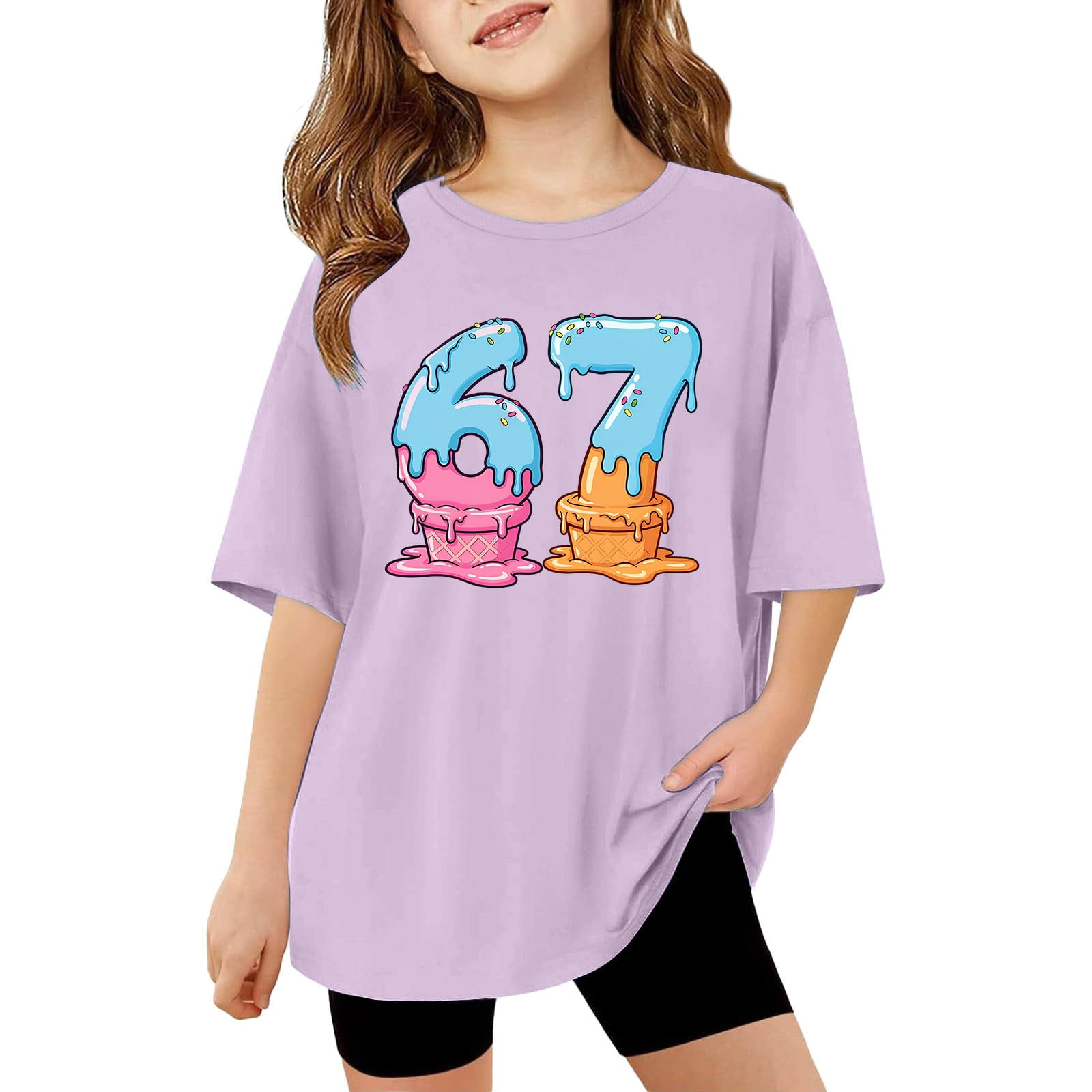 Curuila Toddler Girls Boys T Shirts Cute Cartoon Number Print Short ...