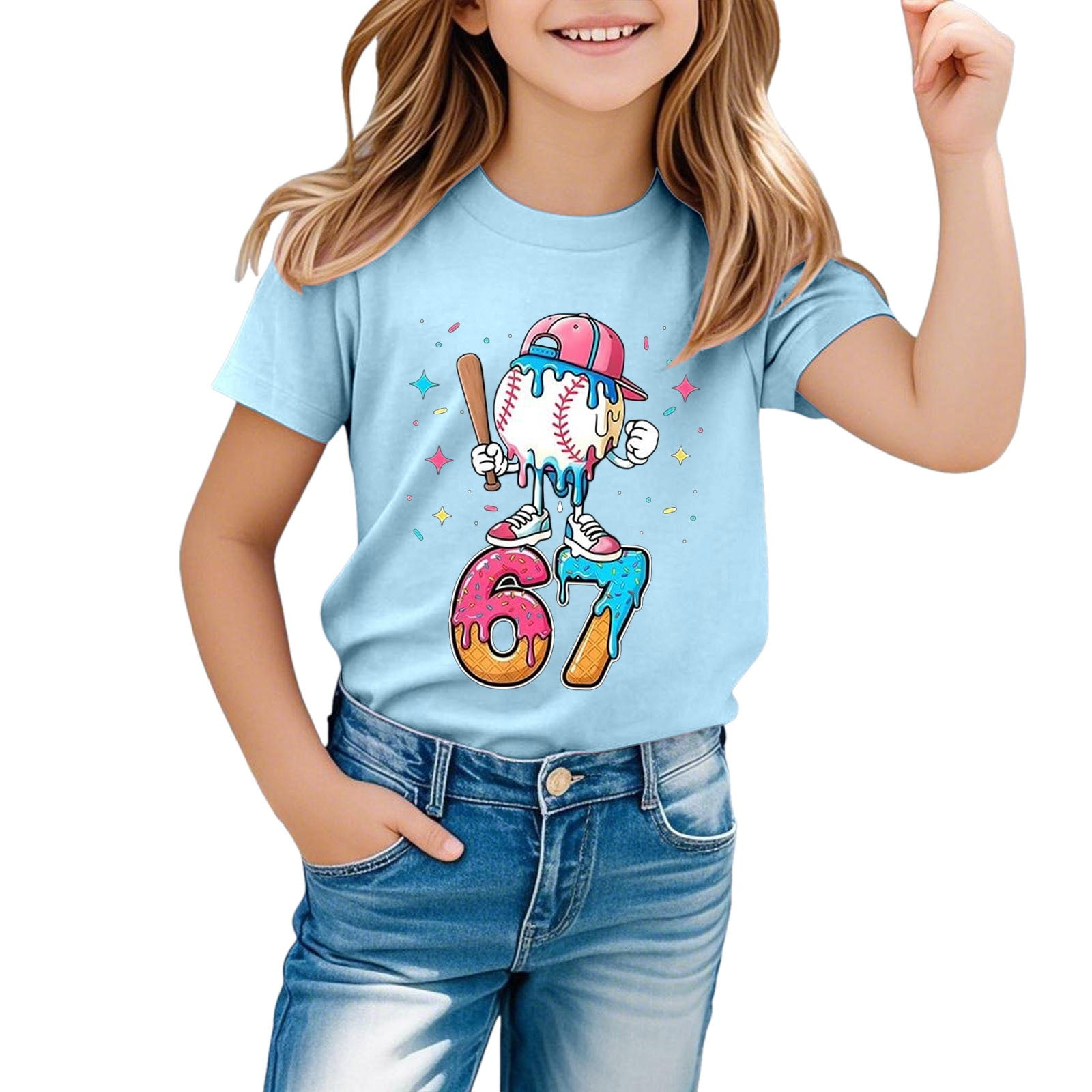 Curuila Toddler Girls Boys T Shirts Short Sleeve Letter Prints Crew ...