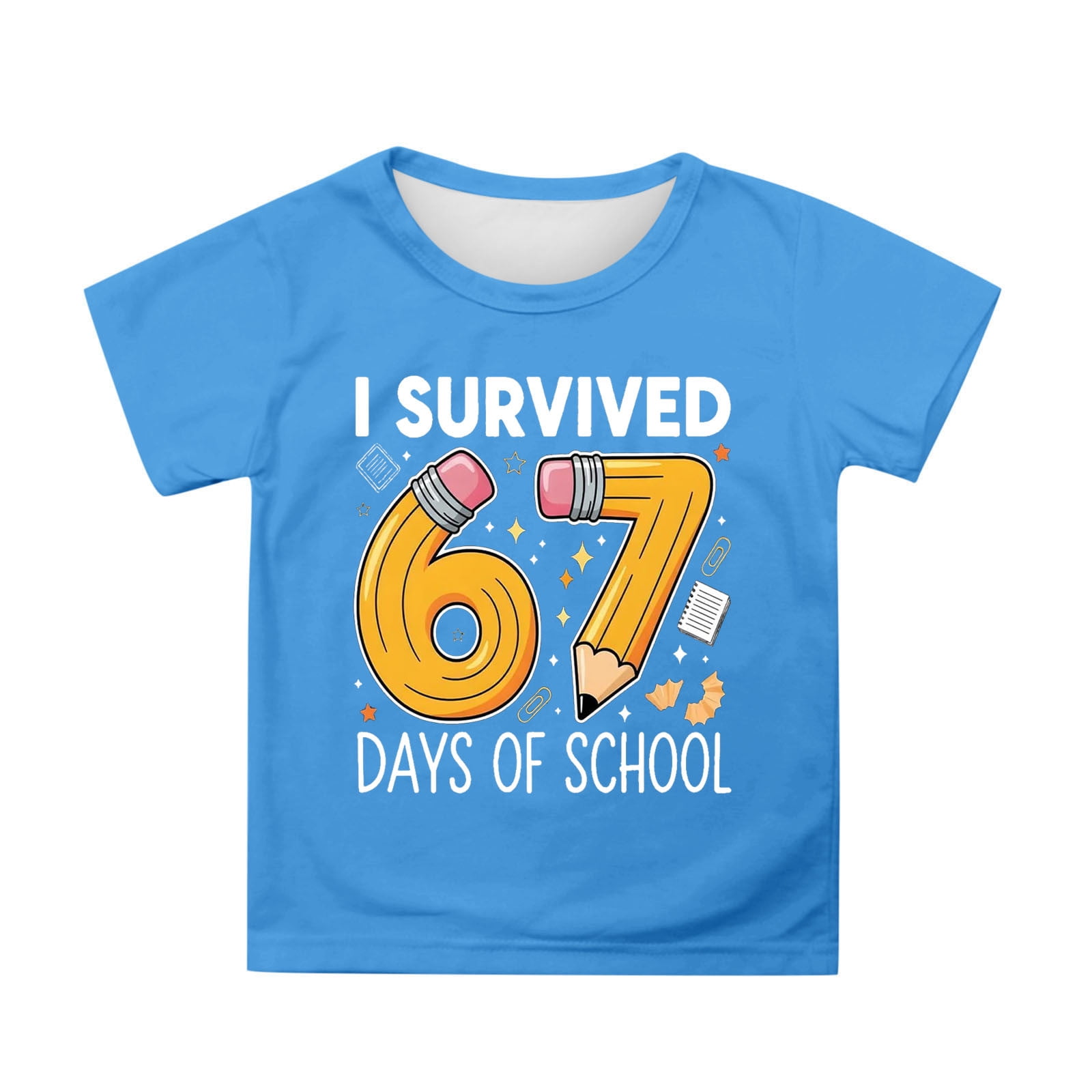 Curuila Toddler Girls Boys Tops Short Sleeve Crew Neck Loose Fit Letter ...