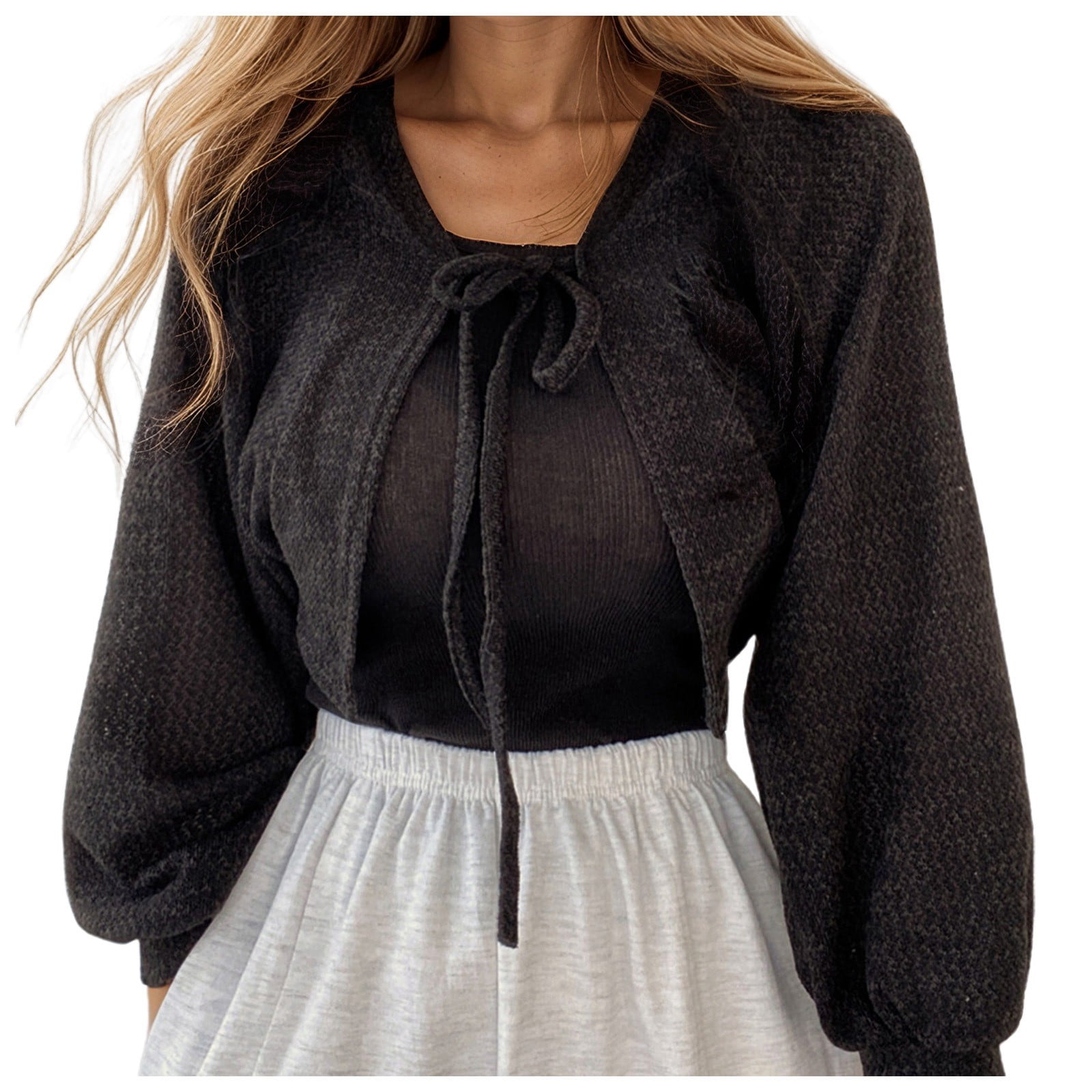Curuila Womens Cardigan Everyday Wear Long Sleeve Solid Color Loose ...