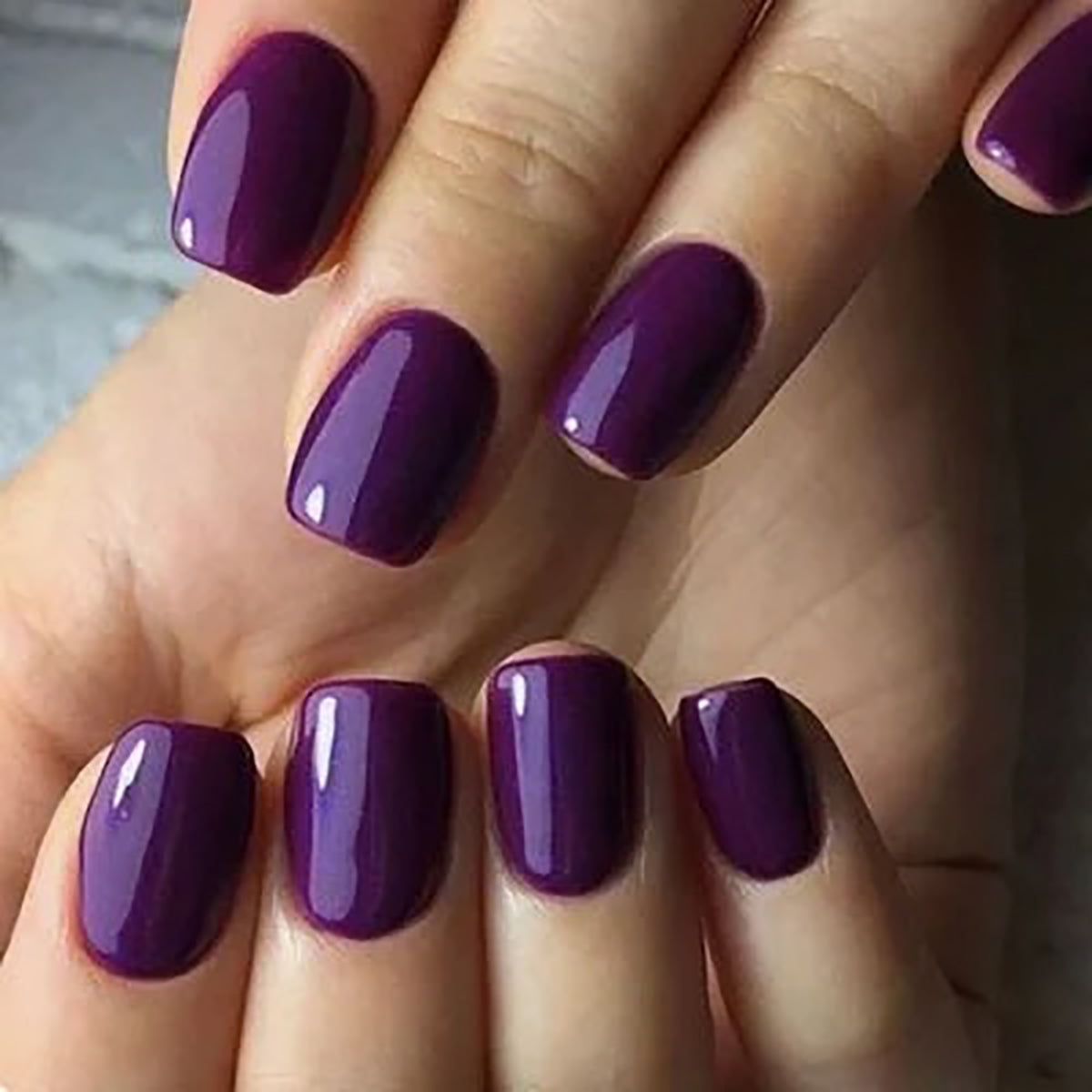 CurvLife Monochrome Purple Press-On Nails - 24PCS Short Square ...