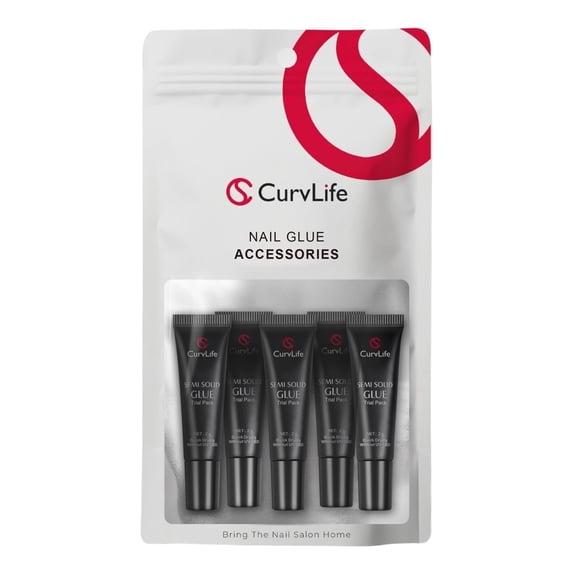 CurvLife Nail Tips Semi Solid Nail Glue 2g (5pcs) - Super Strong, Soft ...