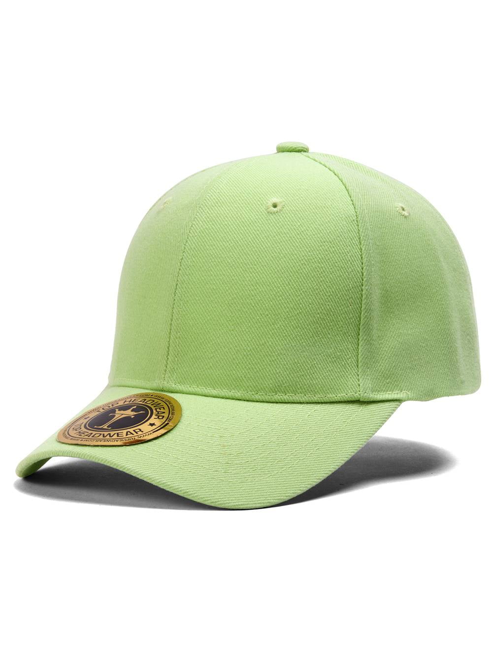 Curve Bill Adjustable Baseball Cap, Lime - Walmart.com