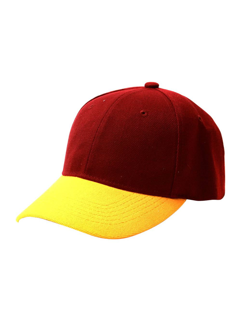 Curve Bill Adjustable Baseball Cap, Maroon/Gold - Walmart.com