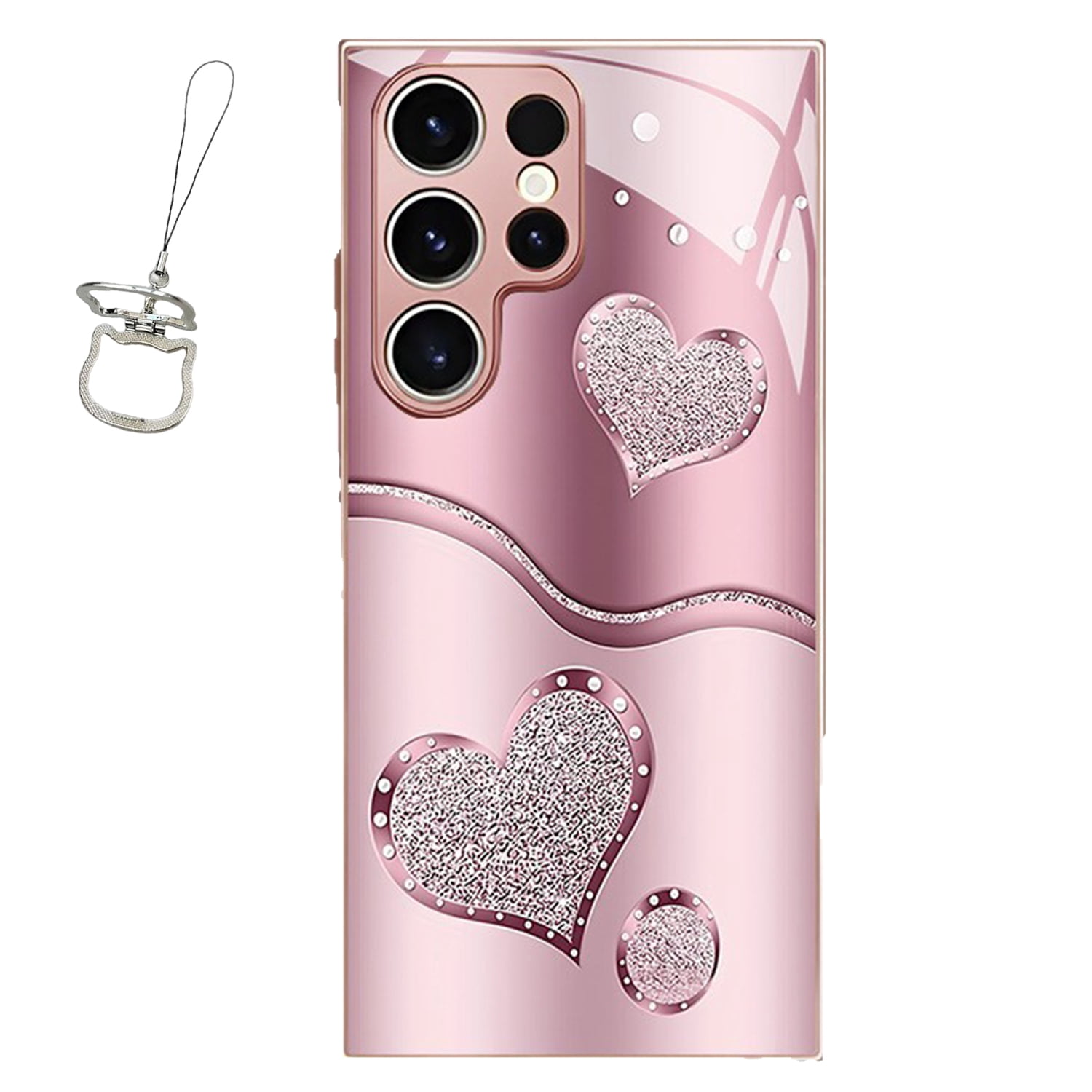 Curve Double Heart Hard Case for Samsung, Stylish Simple Curved Double ...