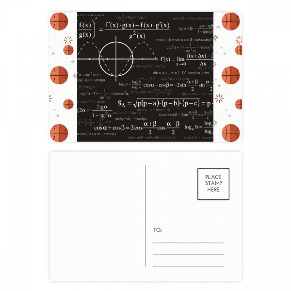 Curve Graphs Mathematical Formula Calculations Basketball Postcard Set ...