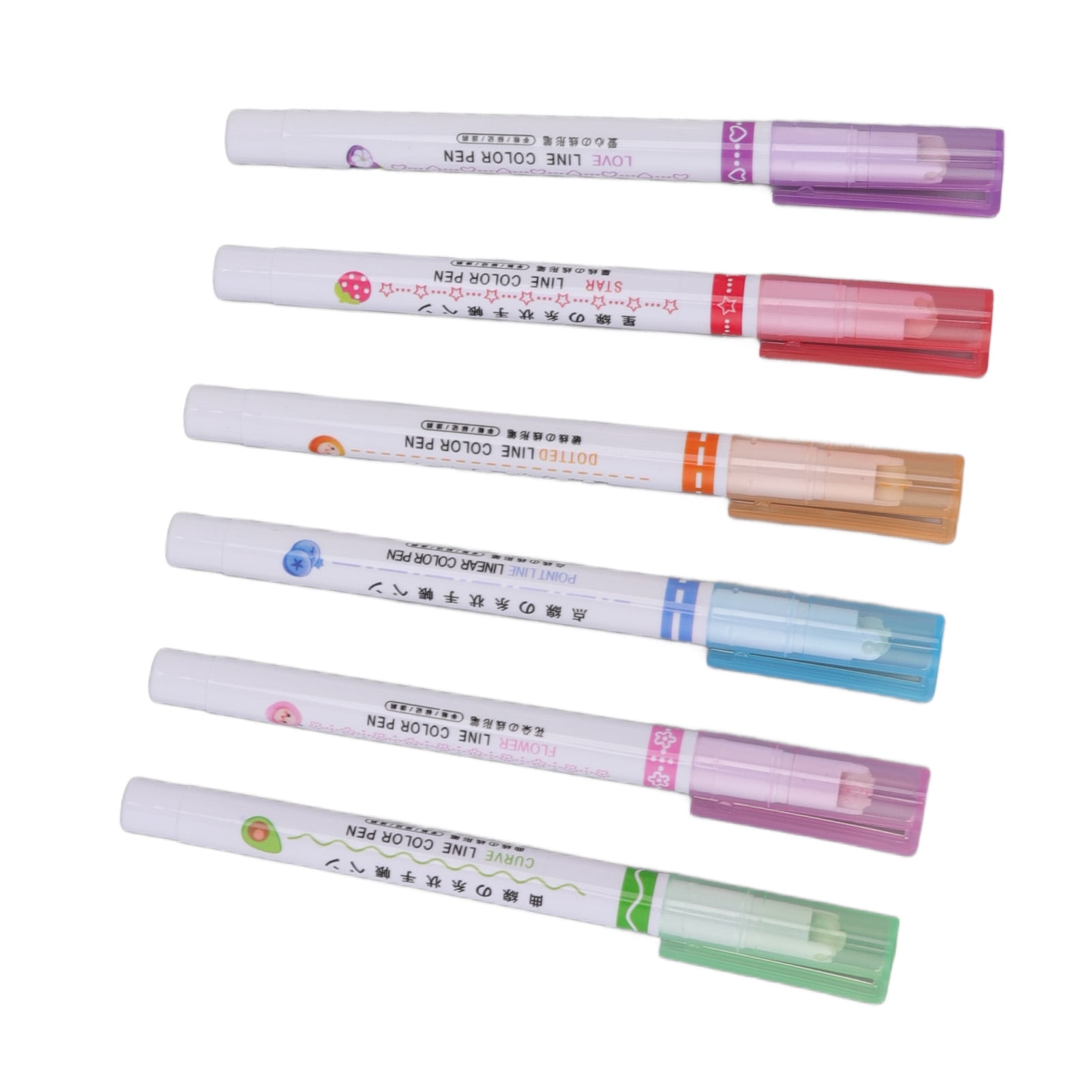 Curve Highlighter Pen Set Colored Curve Pens Craft Pens Ergonomic 6 ...