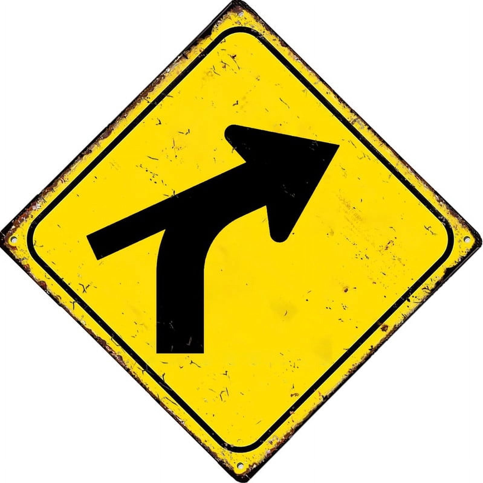 Curve Right Arrow Skewed Side Road Funny Signs Wall Art Decor Plaque ...