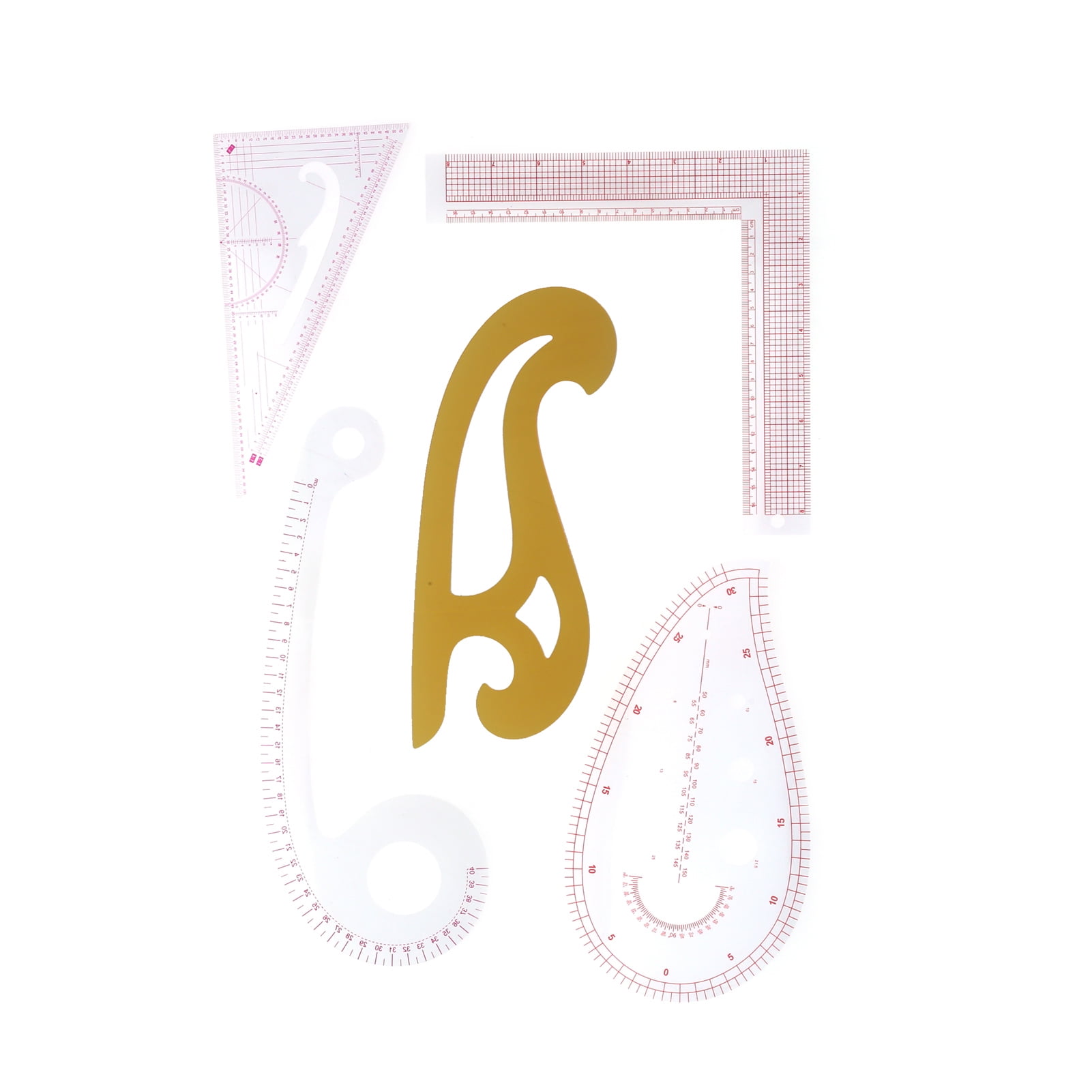 Curve Ruler Set, 5-Piece Set Includes Cutting Ruler, Clothing Size ...