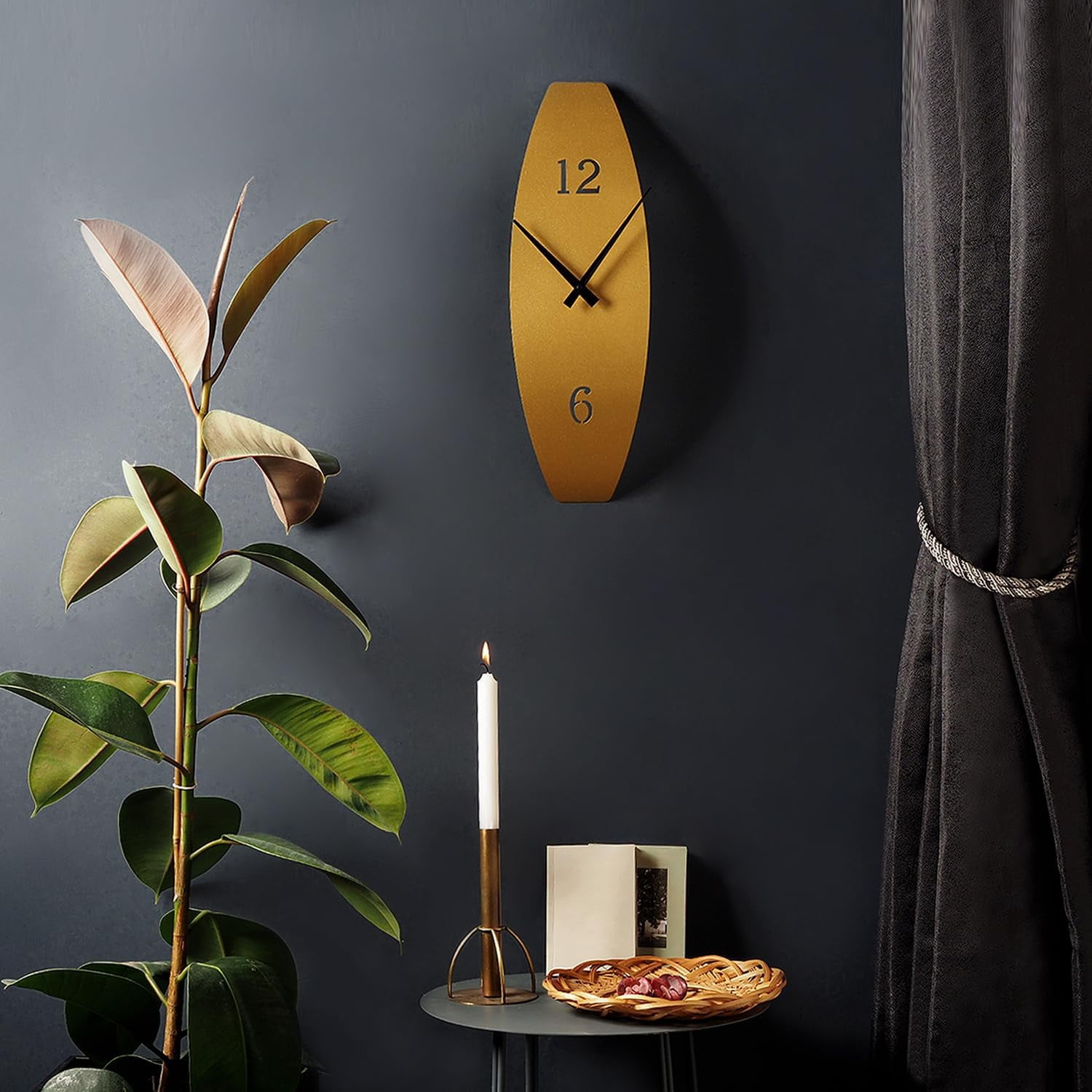 Curve of Time 3D Metal Wall Clock, Silent Mechanism - Minimalist Modern ...