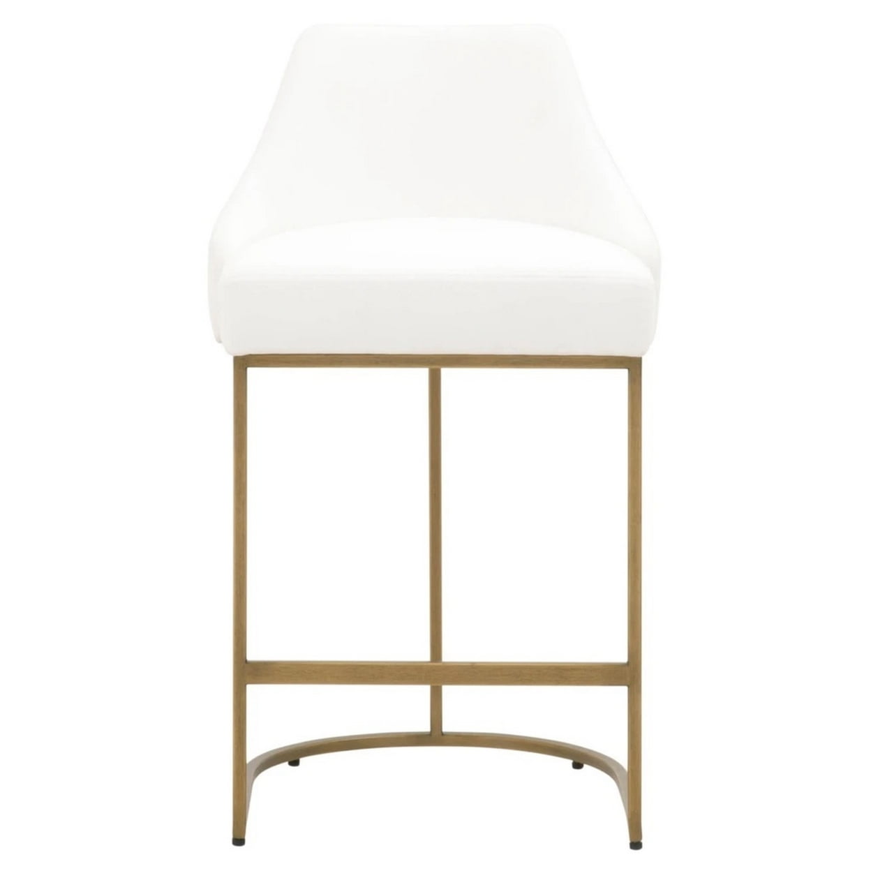 Curved Back Counter Stool with Cantilever Base, Set of 2, White and ...