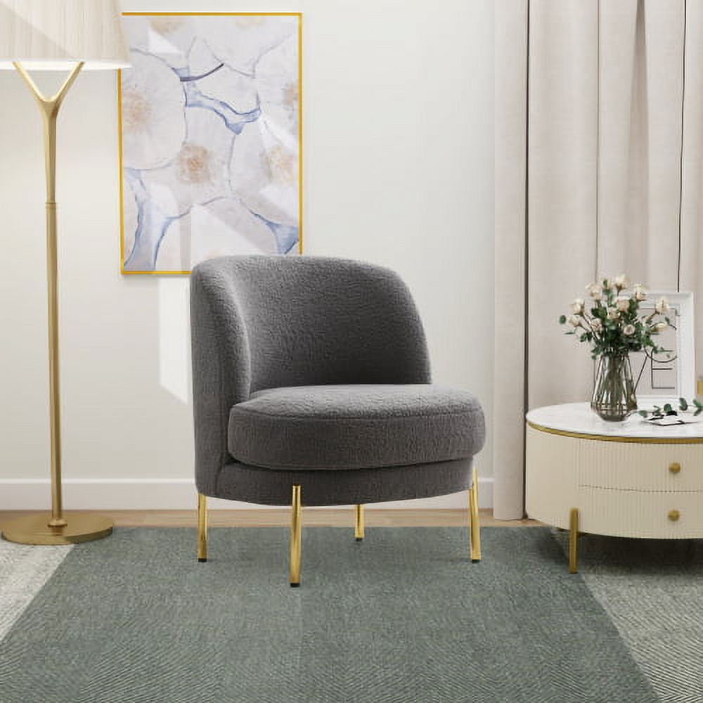 Curved Backrest Single ArmChair, Soft Leisure Sofa, Modern Accent Chair ...