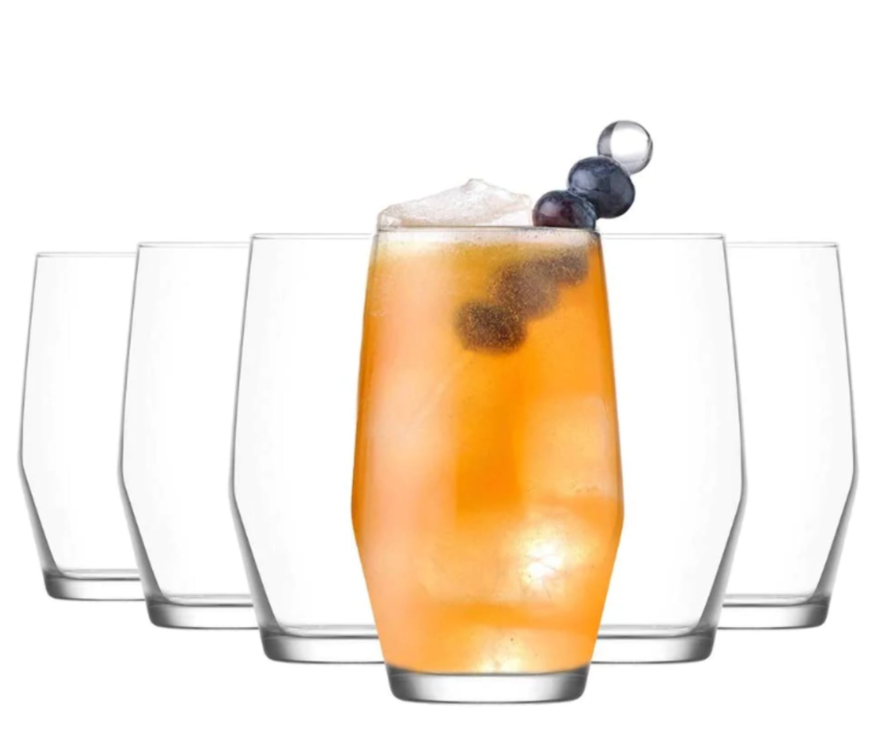 Curved Bottom Tall Glass Cups, Set of 6 - Walmart.com