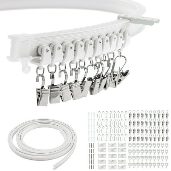 Curved Ceiling Curtain Track, 5Meter/16.4ft Flexible Bendable Mount ...