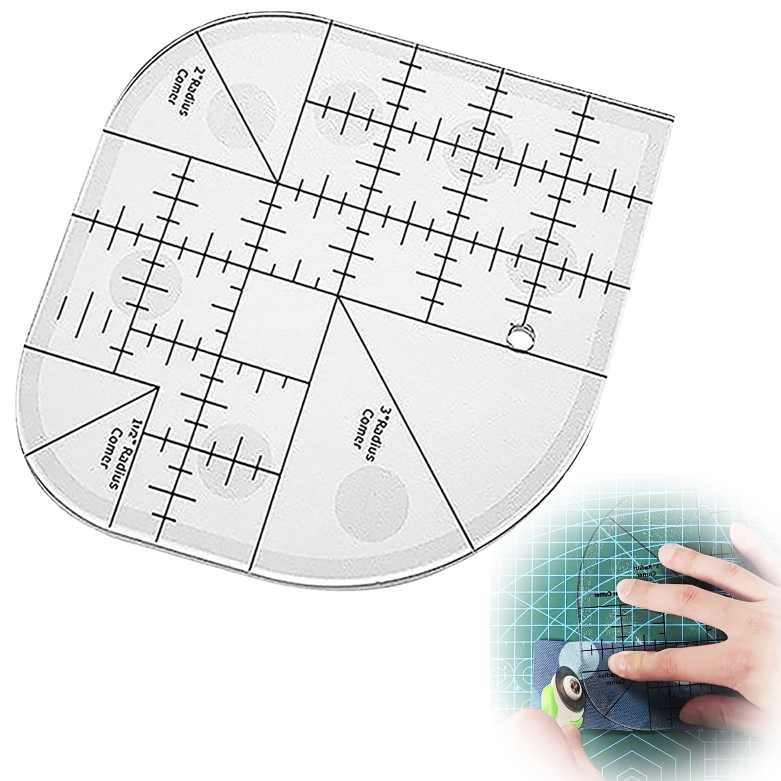 Curved Corner Cutter Quilting Ruler, Stripology Ruler for Quilting, 1Pcs DIY Sewing Patchwork ...