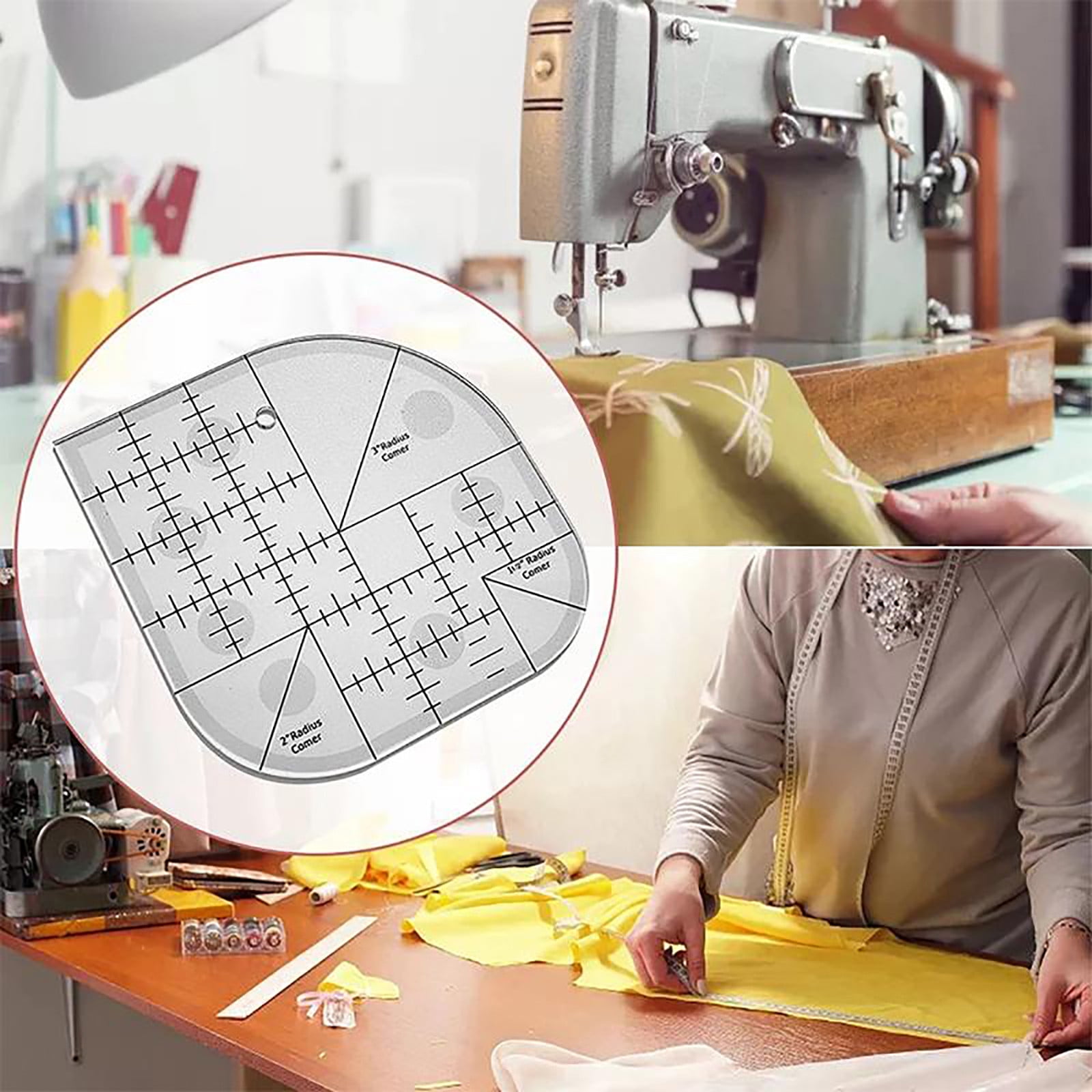 Curved Corner Cutter Ruler,Sewing Patchwork Ruler Sewing Template ...