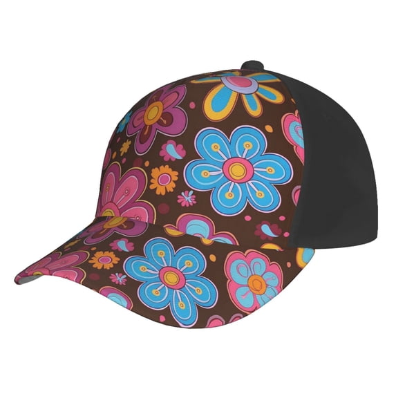 Curved Design Along The Top Of The Baseball Cap Reinforced Adjustable ...