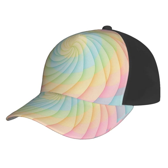 Curved Design Along The Top Of The Baseball Cap Reinforced Adjustable ...