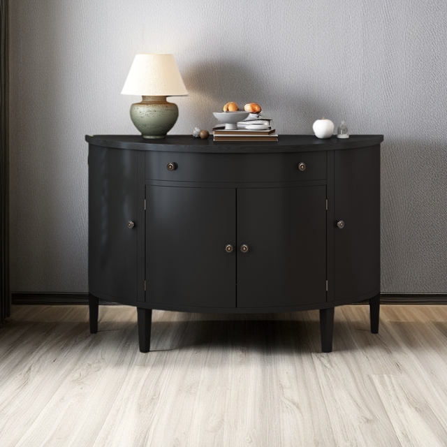 Curved Design Storage Cabinet, Made of Fraxinus Mandschuric Solid Wood ...
