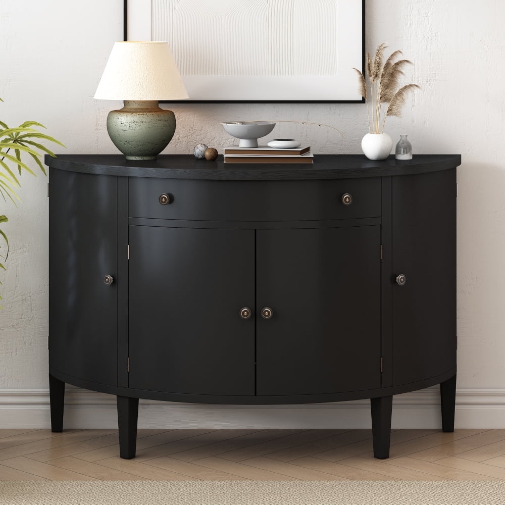 Curved Design Wood Sideboards With 3 Adjustable Shelves, For Corridors ...
