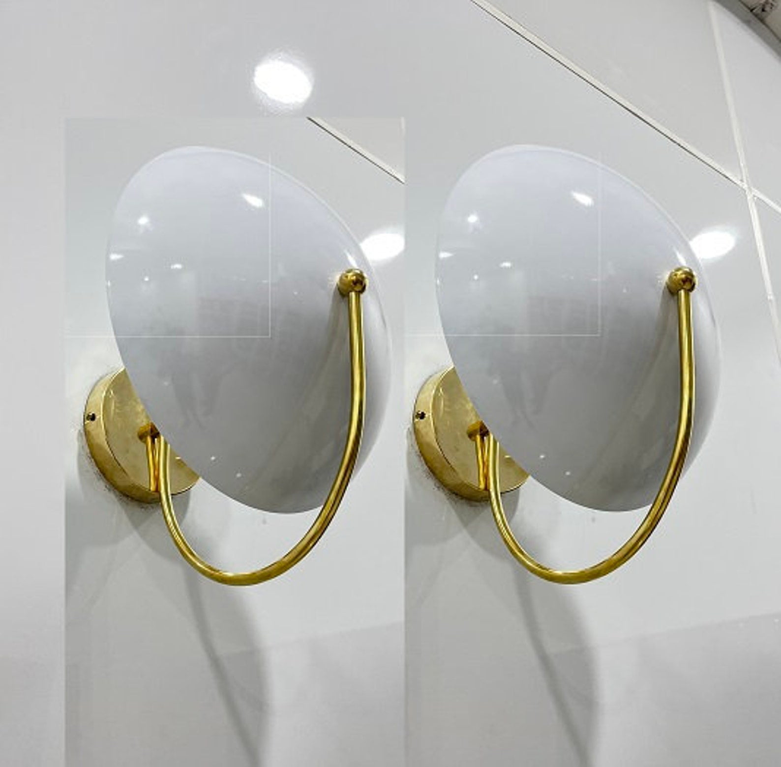 Curved Disk Shade Wall Scone Modern Mid Century Wall Scone Light ...