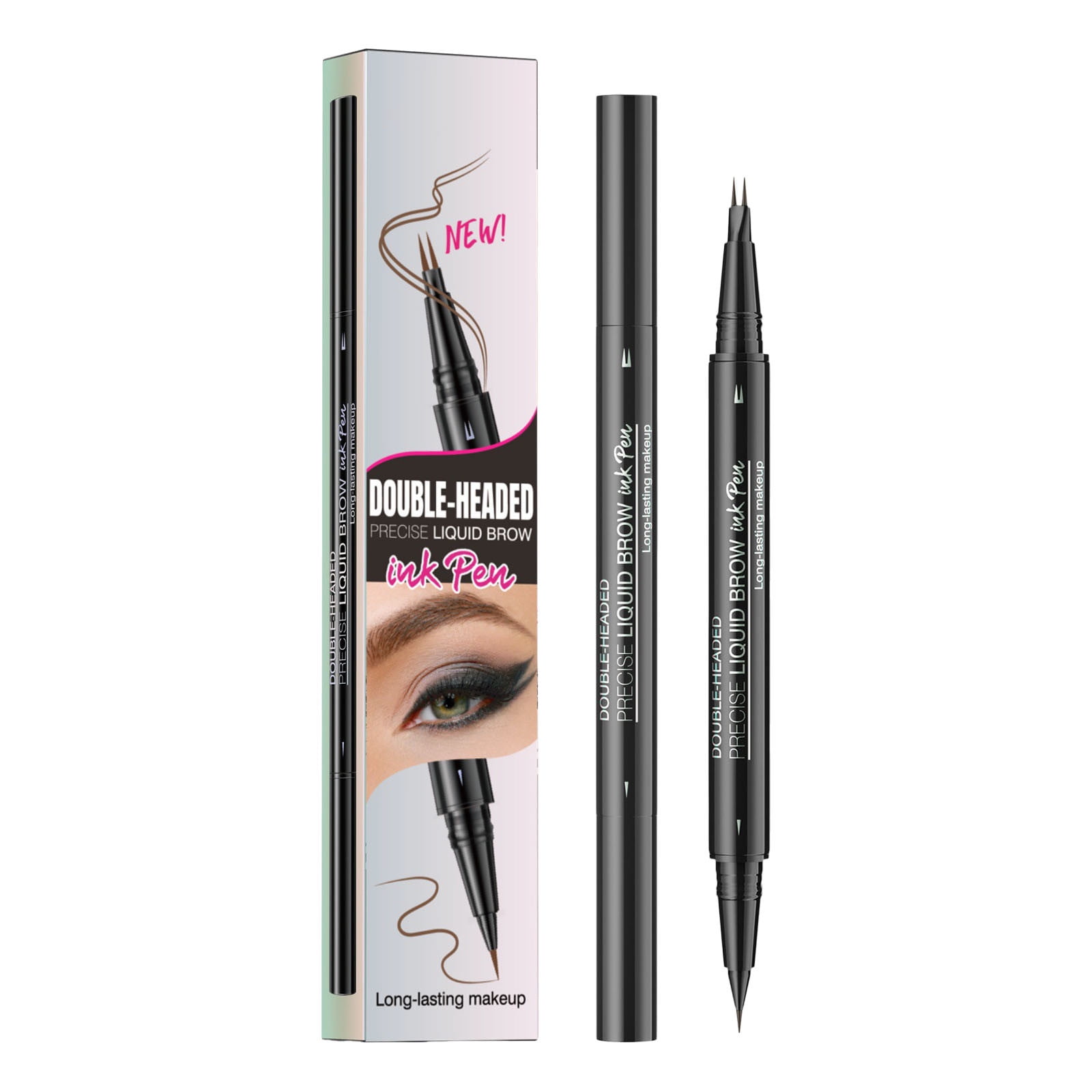 Curved Eyebrow Pen 2-in-1 Dual Ended Eyebrow Pen Long Lasting - Walmart.com