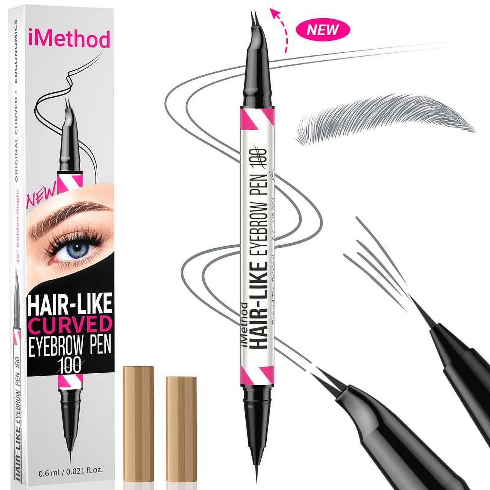 Curved Eyebrow Pen - Microblading Eyebrow Pencil, Brow Pencil 2-in-1 ...