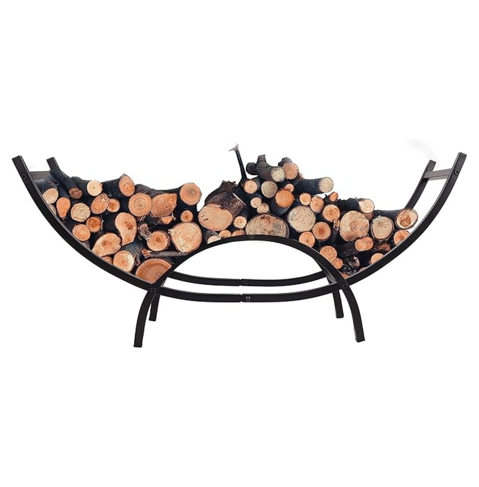 Curved Firewood Rack,40 Inch Heavy Duty Large Curved Indoor/Outdoor ...